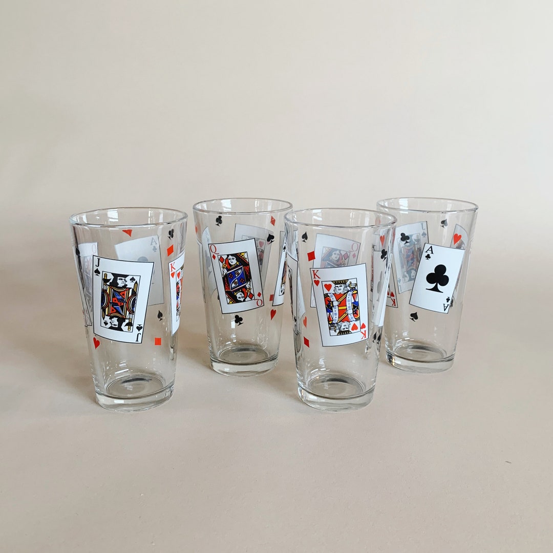 POKER TUMBLER GLASSES - S/4 - Etsy