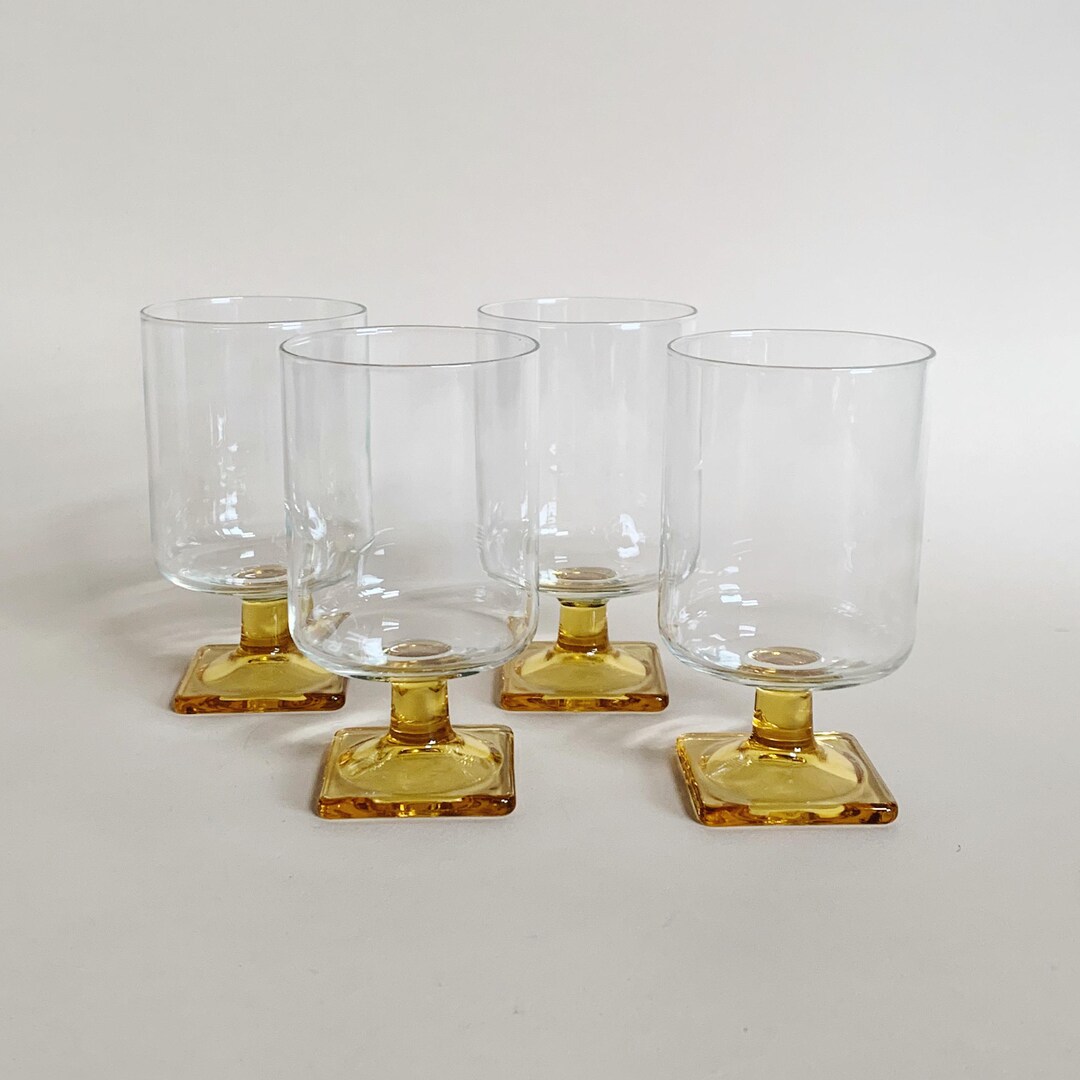 YELLOW WATER GOBLETS - S/4 - Etsy