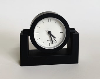 Rare Vintage Postmodern Black Desk/table Clock With Primary Colored ...