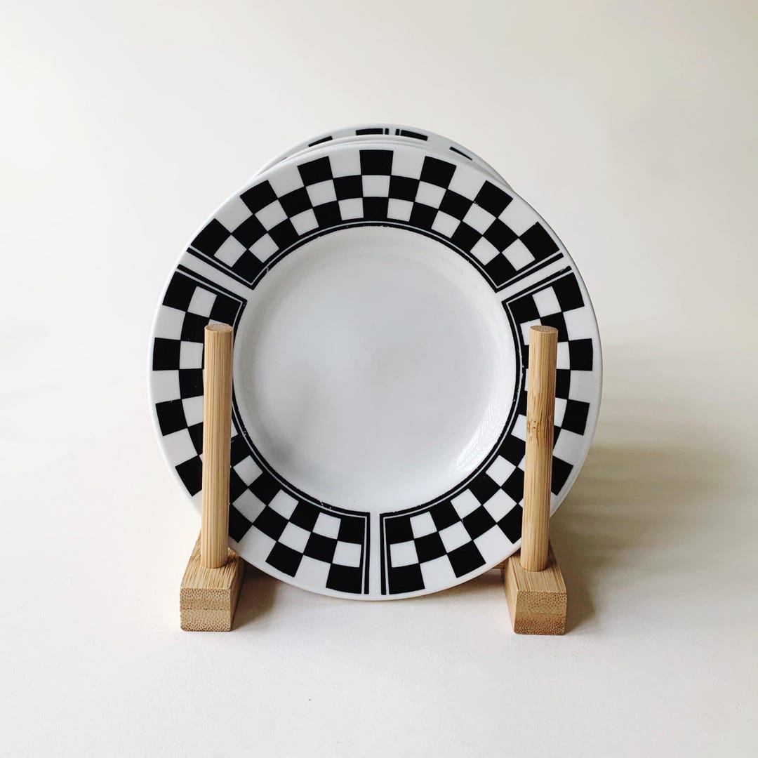 CHECKERED SIDE PLATES - S/4 - Etsy Nederland