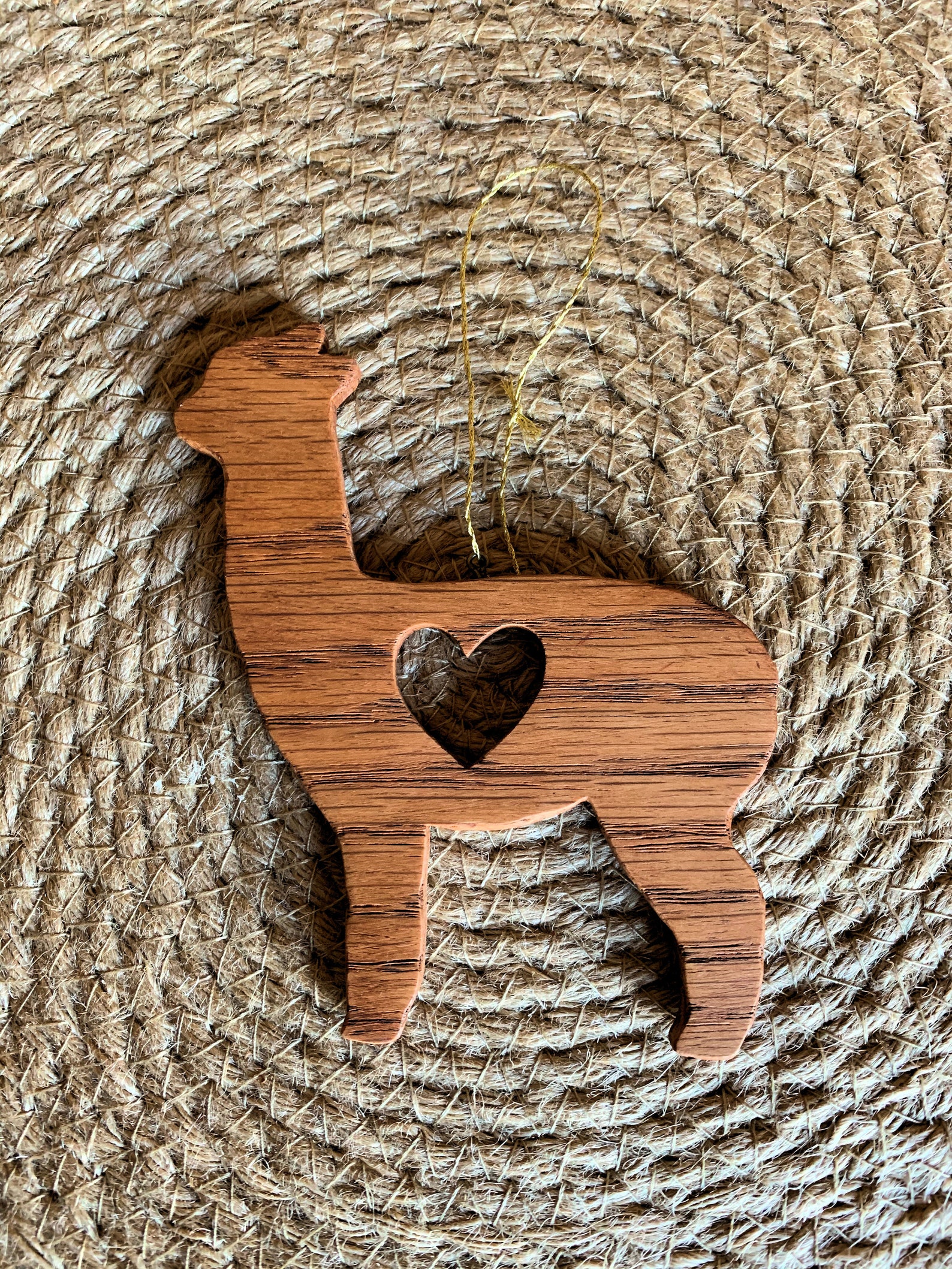 Wooden Alpaca Ornament, Oak - Etsy