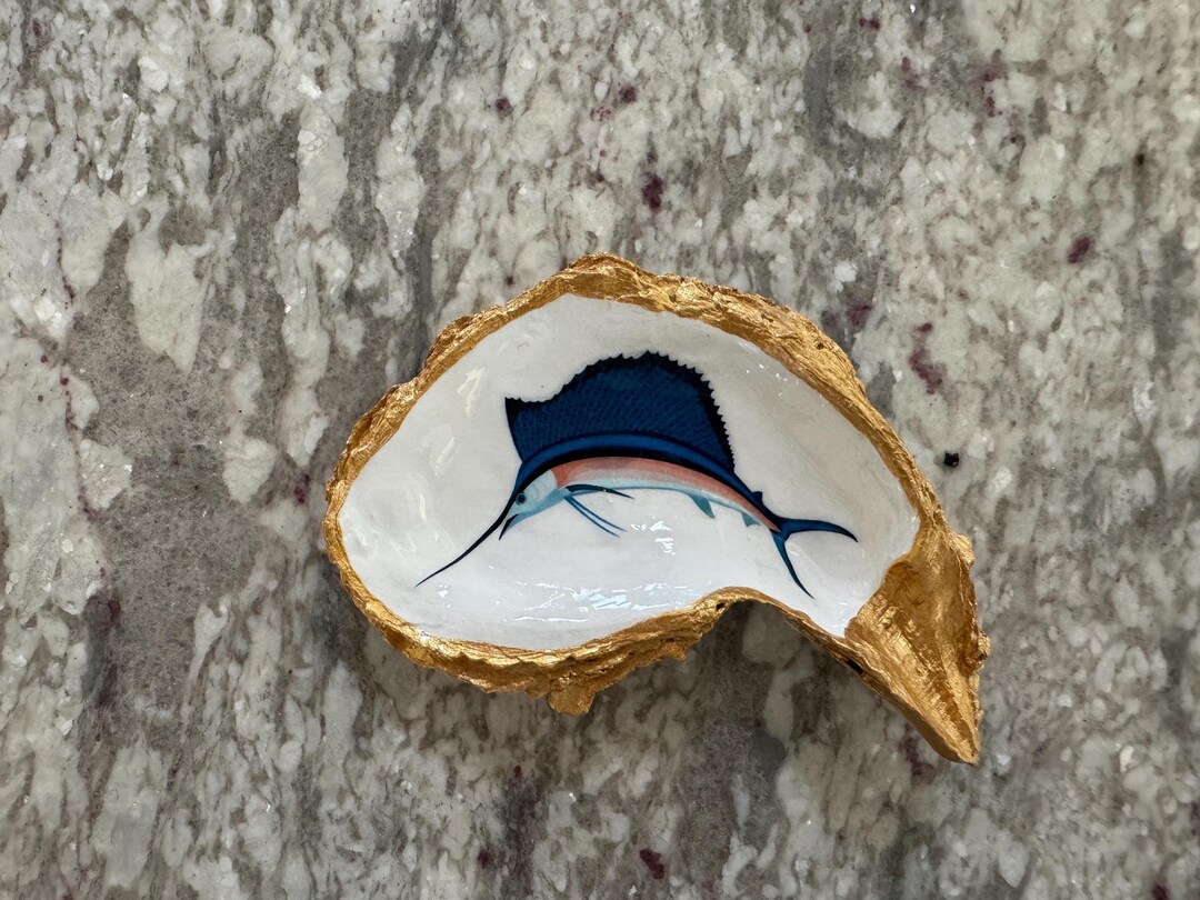 Hand Painted Oyster Shell, One of a Kind Decoupage Tray-trinket Dish ...