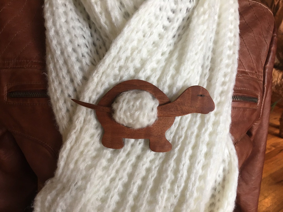 Wooden Turtle Tortoise Shawl Pin, Mahogany, Scarf Pin - Etsy