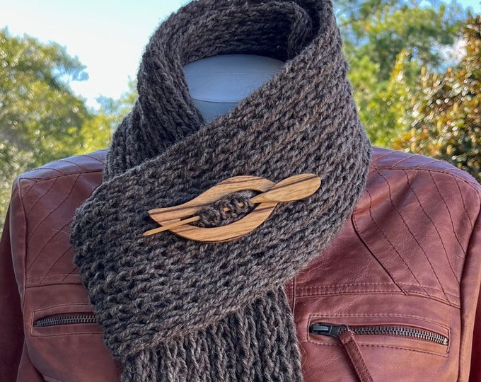 Wooden Bird Shawl Pin, Hand Carved From Cherry Wood, Scarf Pin - Etsy