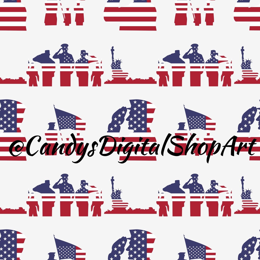 American Flag Military Seamless Pattern | Memorial Day, Veterans Day ...