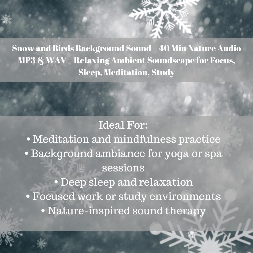 Snow and Birds Background Sound – 40 Min Nature Audio MP3 & WAV ...