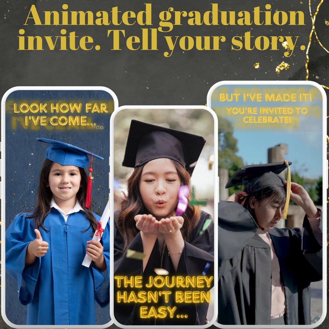 Animated Graduation Invitation Template | Editable Canva Pro ...