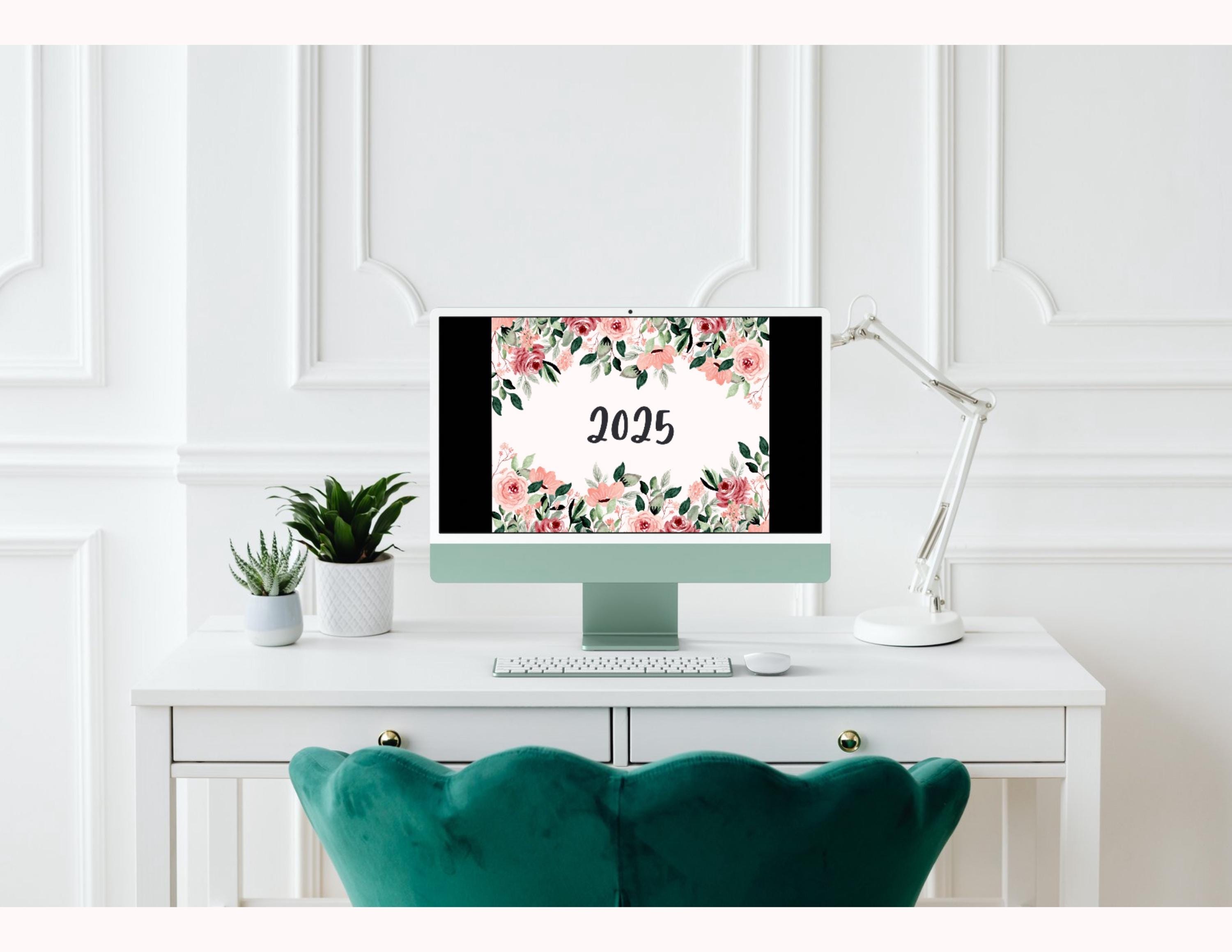 Floral 2025 Printable Calendar, Watercolor Flower Monthly Planner - Etsy