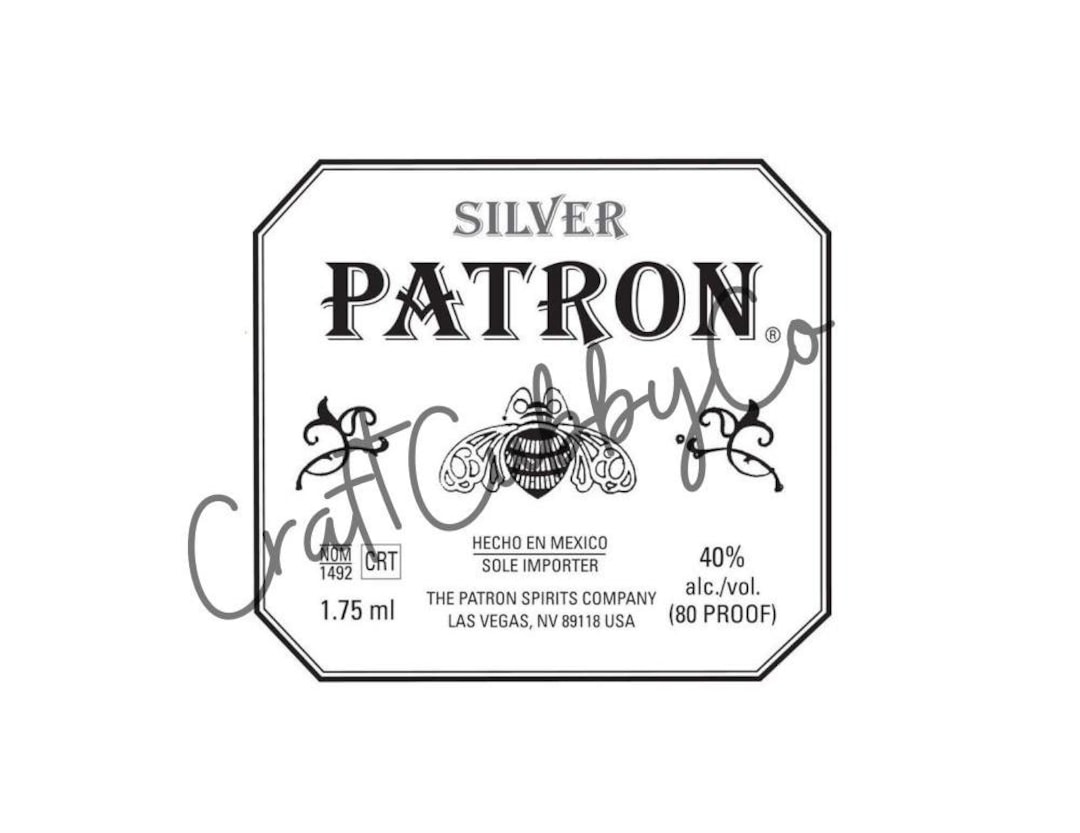 Patron Silver PNG Patron Tequila - Etsy