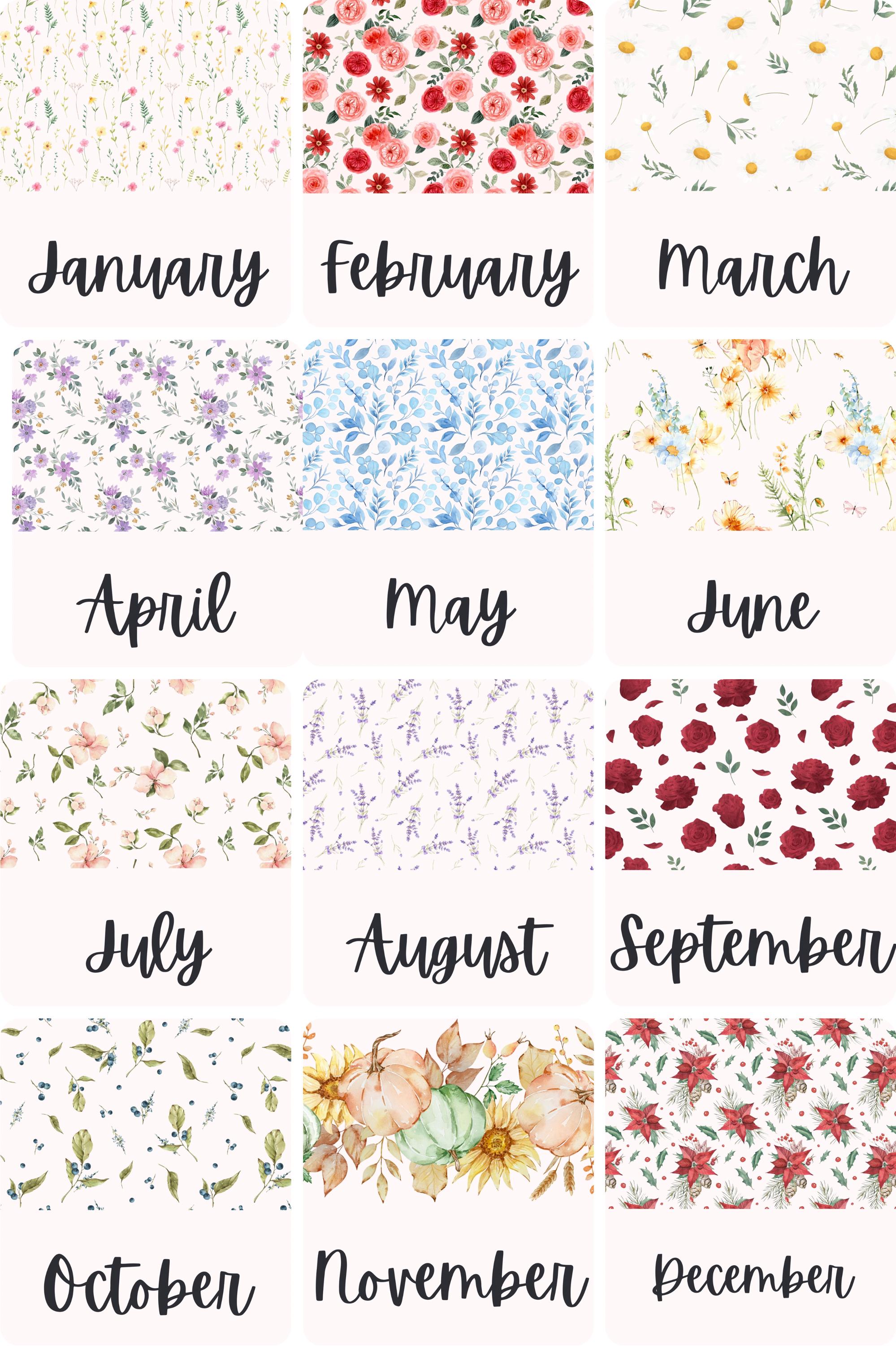 Floral 2025 Printable Calendar, Watercolor Flower Monthly Planner - Etsy