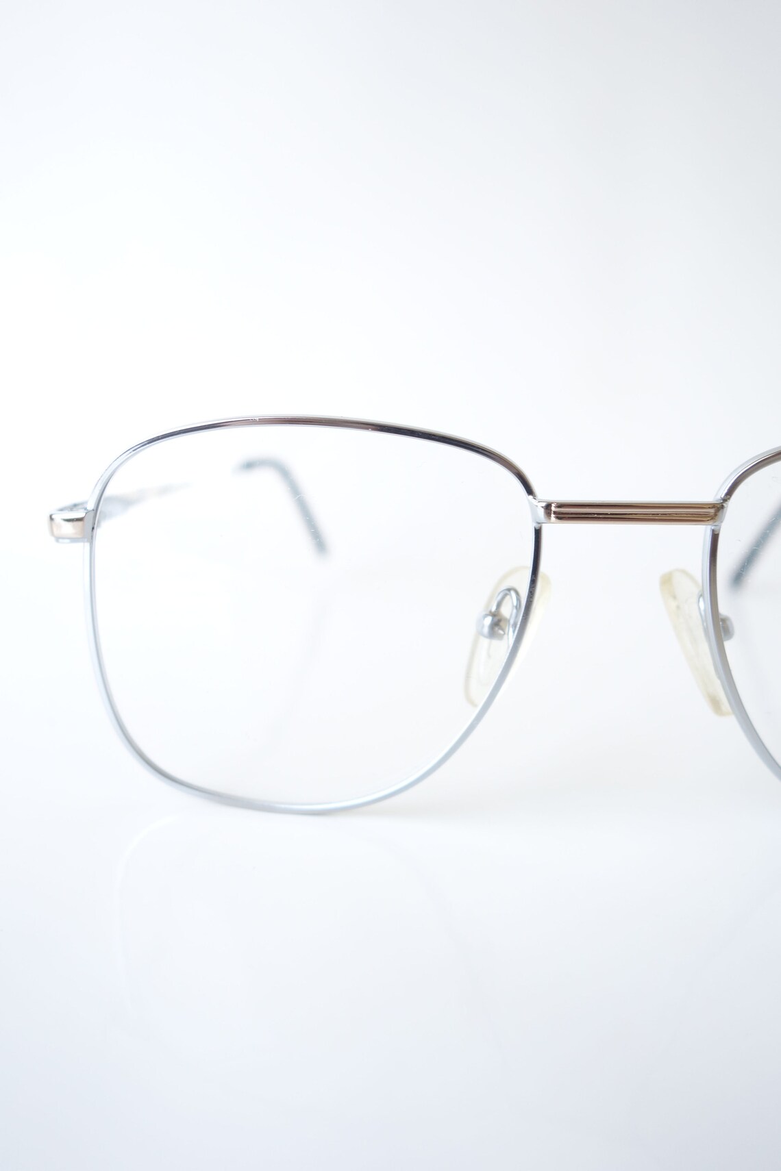 Mens Wire Frame Vintage Eyeglasses 1980s Oversized Silver | Etsy