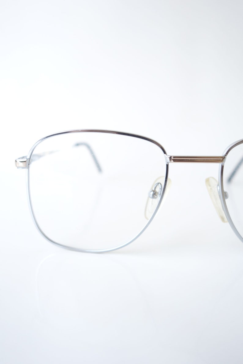 Mens Wire Frame Vintage Eyeglasses 1980s Oversized Silver Etsy
