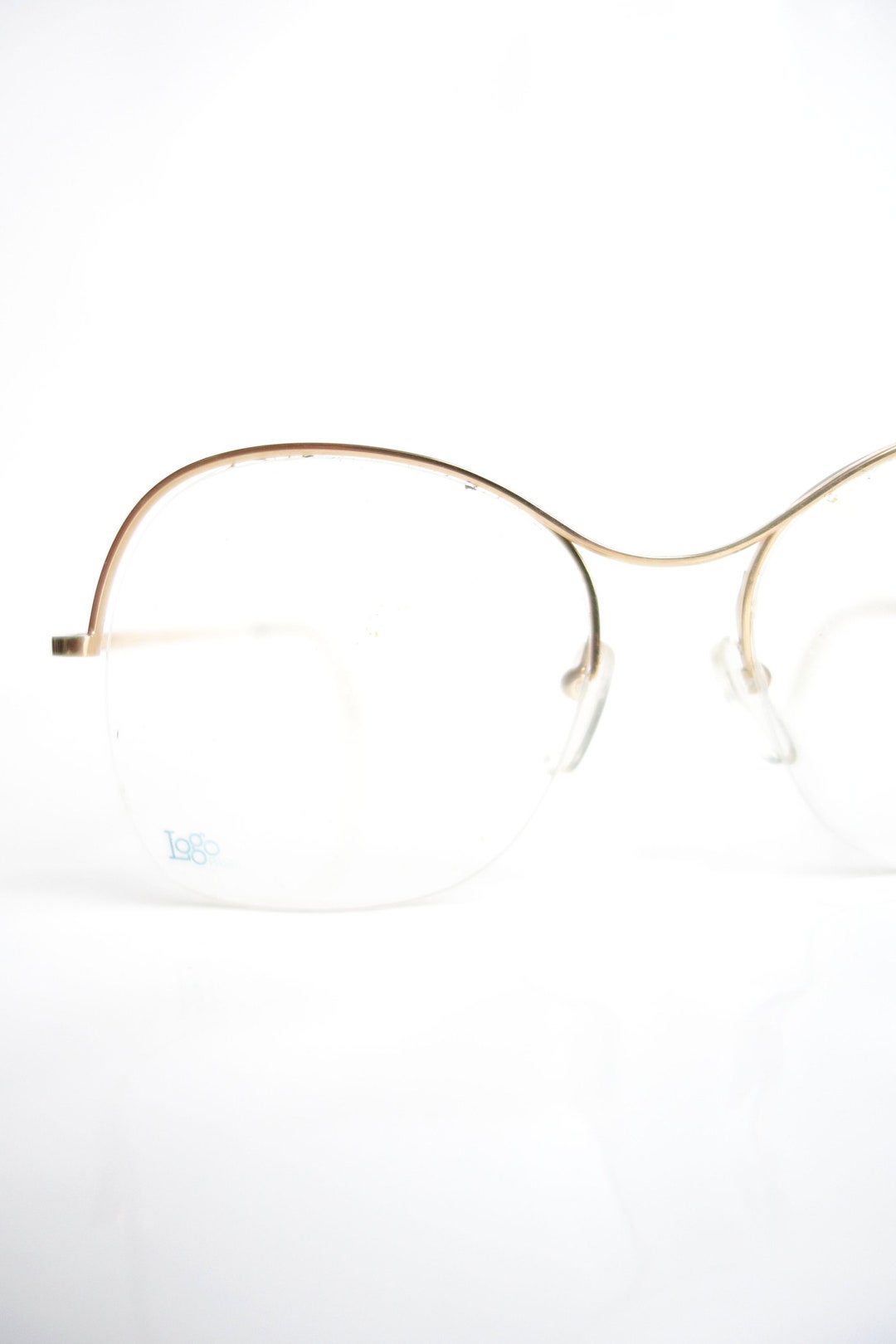 1970s Oversized Gold Wire Rim Glasses Vintage French - Etsy