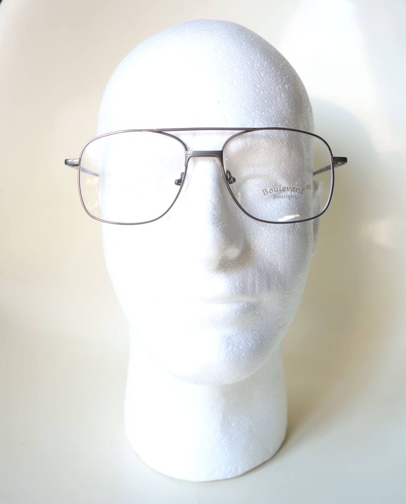 1980s Mens Chrome Wire Rim Eyeglasses 80s Silver Oversize Etsy