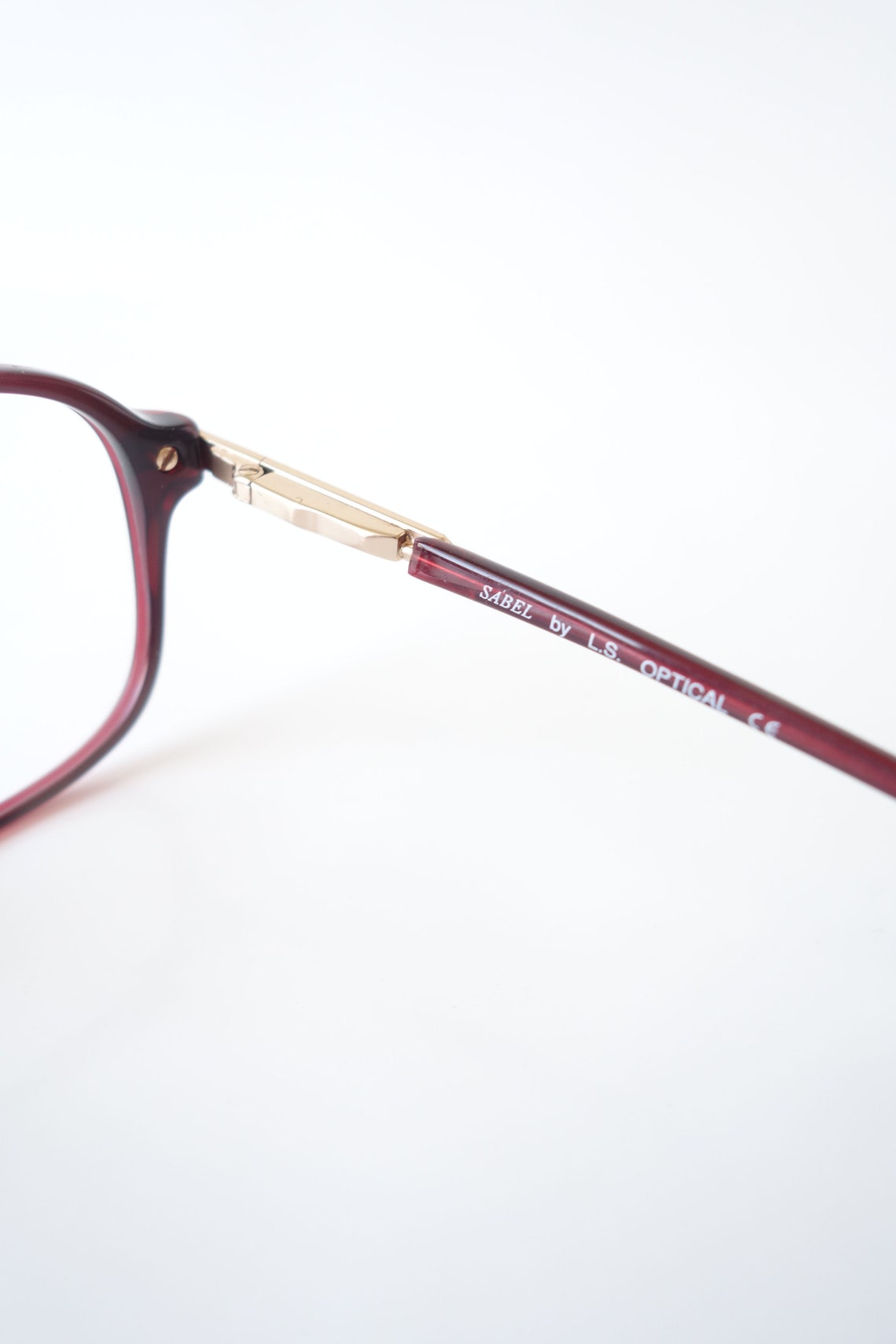 Mens Red Boxy Eyeglass Frames Mens 1980s Burgundy and Gold | Etsy