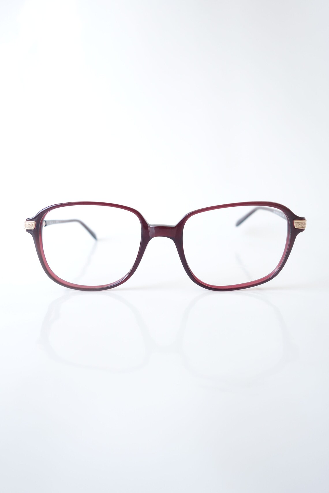 Mens Red Boxy Eyeglass Frames Mens 1980s Burgundy and Gold | Etsy