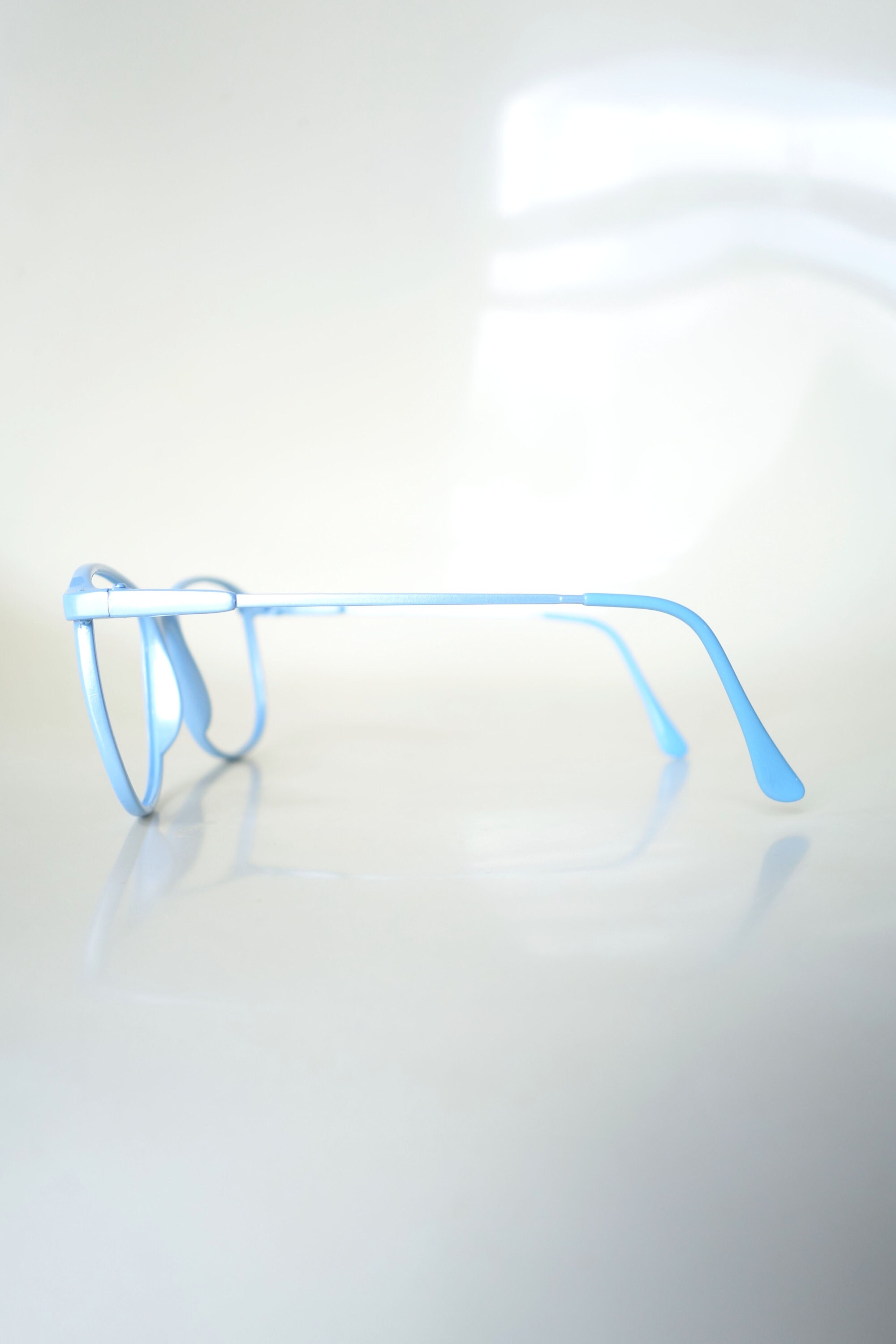 Vintage 1980s Round Blue Glasses Light Ice Blue Sunglasses - Etsy