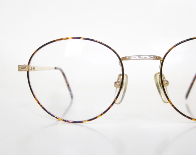 Vintage Round Eyeglasses Wire Rim Womens 1980s Geek Chic Frames Glasses ...