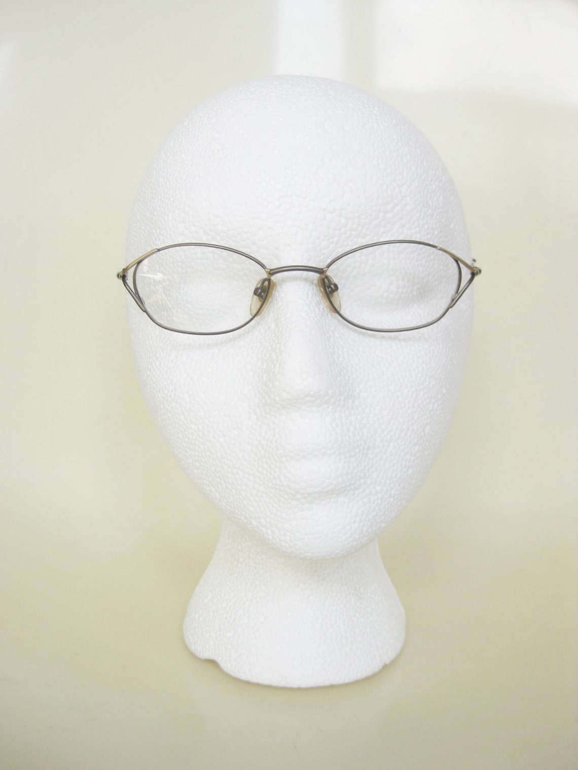 1980s Small Eyeglasses Brushed Gold Wire Rim Glasses Wire Etsy