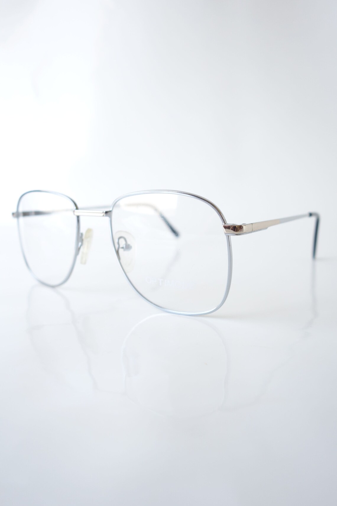 Mens Wire Frame Vintage Eyeglasses 1980s Oversized Silver | Etsy