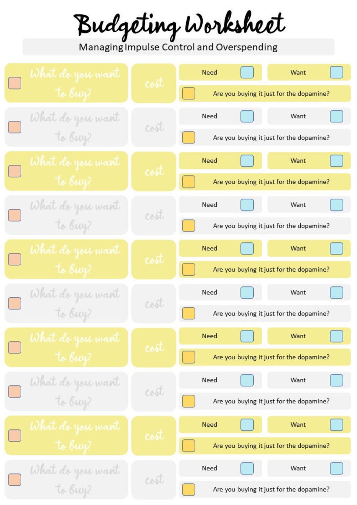 Budgeting Worksheets for the Neurodivergent ND 2 Pages - Etsy