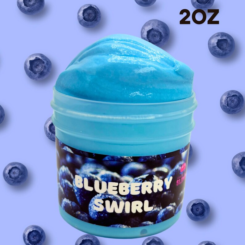 Blueberry Swirl Slime—homemade Glossy Butter Texture | 8oz & 2oz ...
