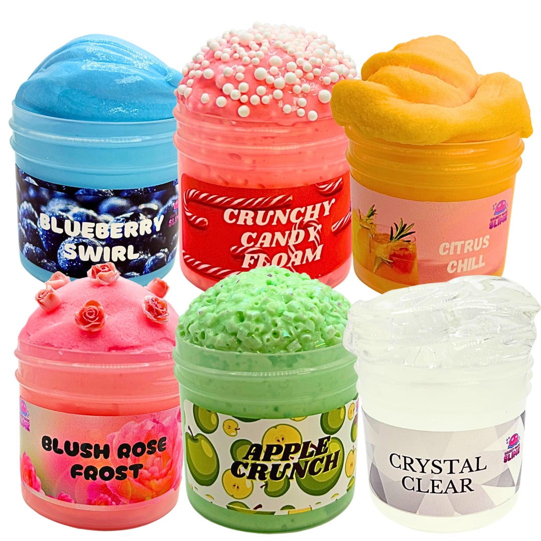 6-pack Textured Slime Bundle | Includes: Glossy/butter Slime, Cloud ...