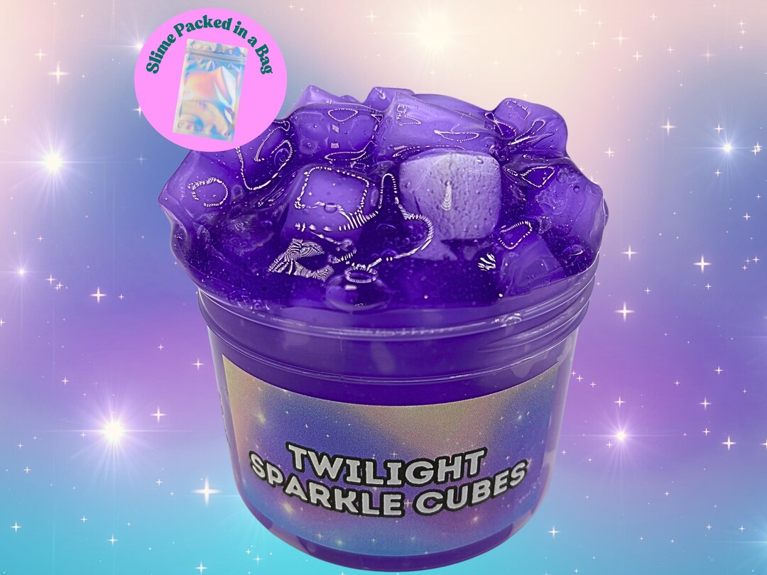 Twilight Sparkle Cubes Slime in a Bag, Unscented, Homemade Clear Jelly ...