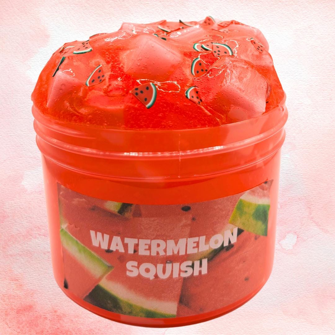 Watermelon Squish, Watermelon-scented Clear Slime, Homemade Jelly Cube ...