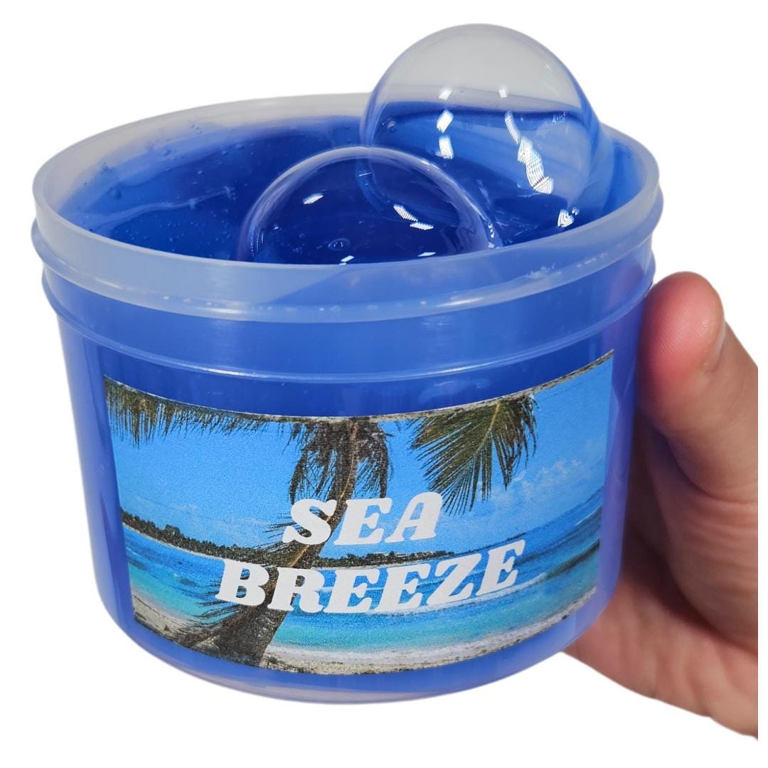 8oz Sea Breeze Slime, Sea Breeze Scented Slime, Homemade Clear Blue ...