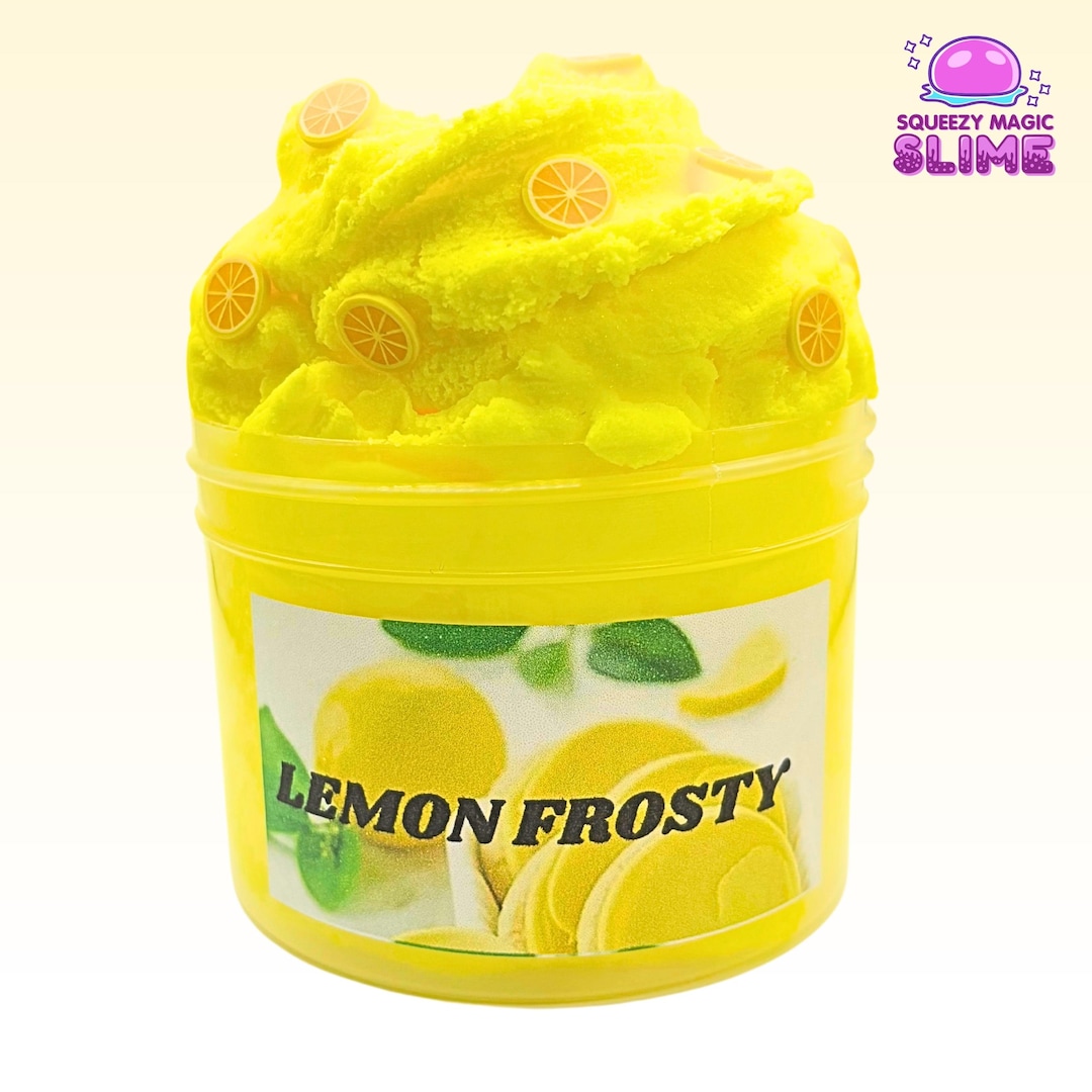 Lemon Frosty Slime – Fluffy Cloud Texture | 8oz, 4oz & 2oz | Lemon ...