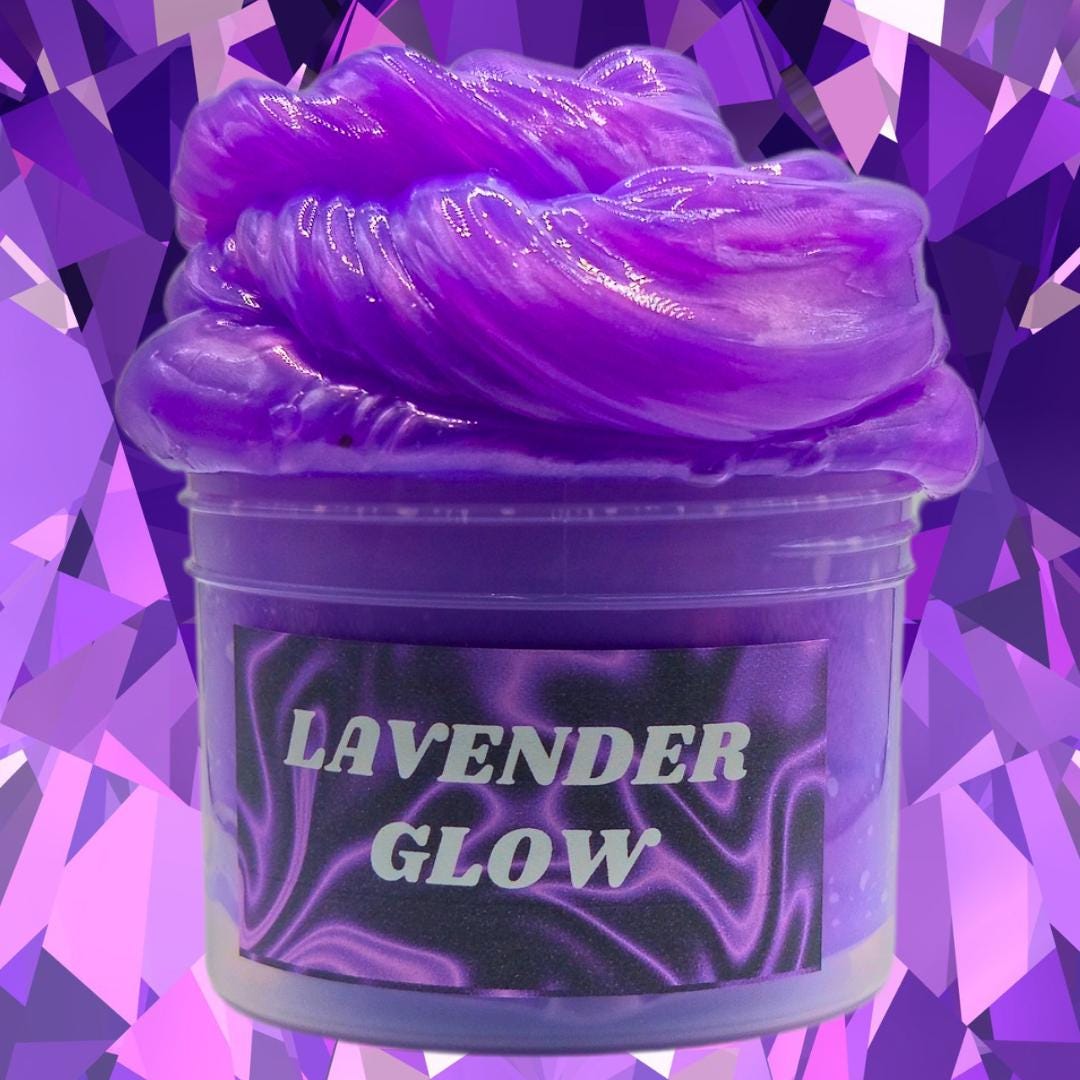 8oz Lavender Glow Slime, Lavender-scented Slime, Homemade Metallic ...