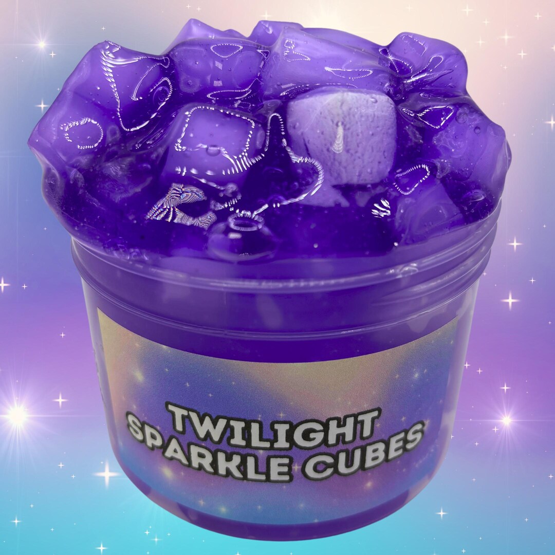 8oz Twilight Sparkle Cubes, Unscented, Homemade Clear Jelly Cube Slime ...