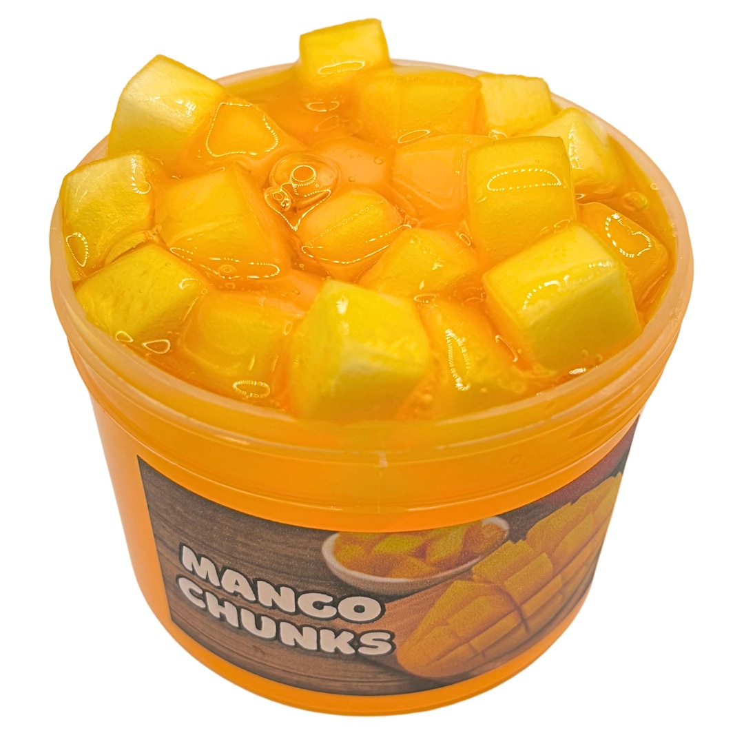 Mango Chunks Slime, Scented, Homemade Clear Jelly Cube Slime, Neutral ...