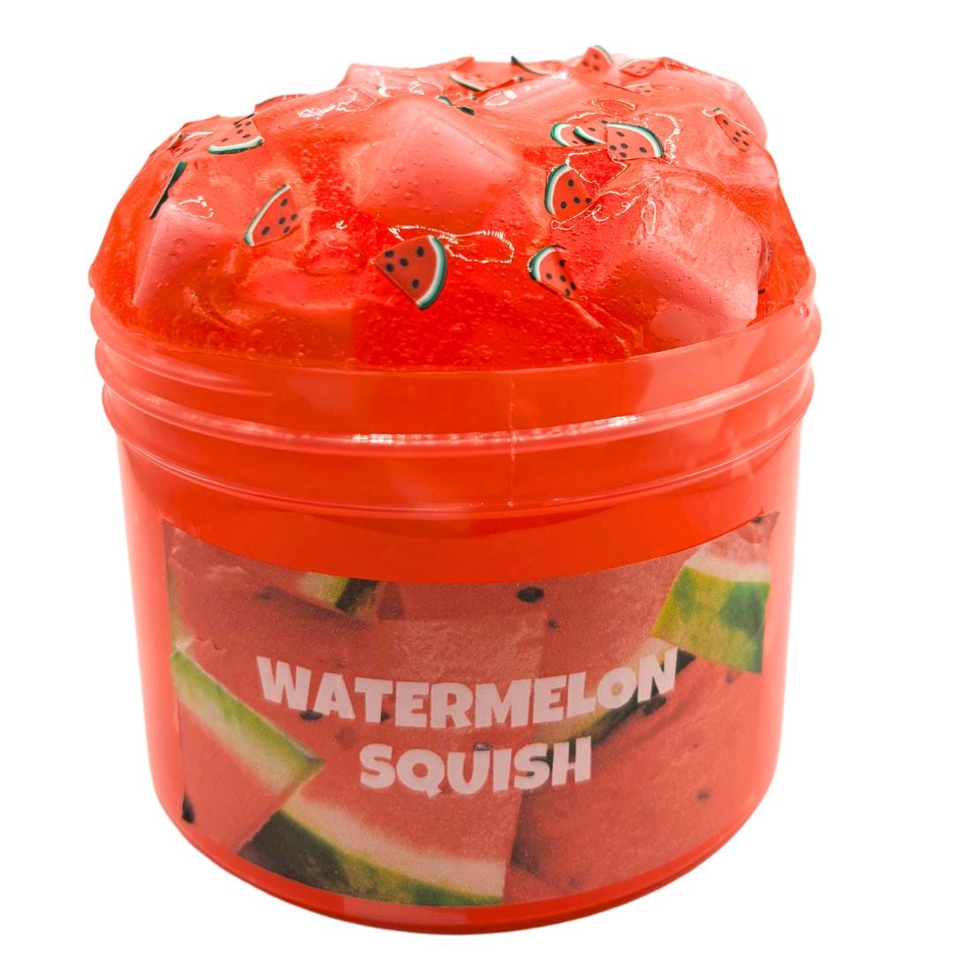 Watermelon Squish, Watermelon-scented Clear Slime, Homemade Jelly Cube ...