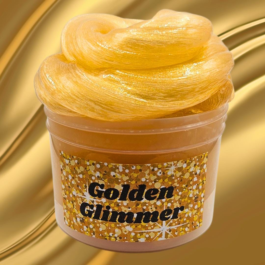 Golden Glimmer Slime, Unscented Slime, Homemade Metallic Slime, Neutral ...
