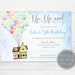 UP Birthday Party Invitation UP Invite Balloon House Party | Etsy