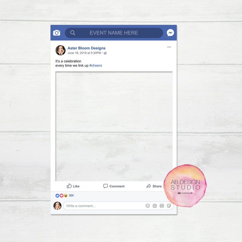 Facebook Frame Digital Photobooth Frame Facebook Photo - Etsy