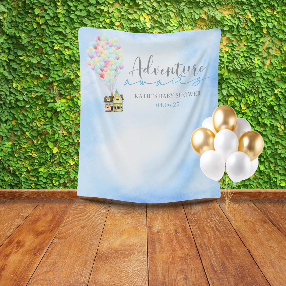 UP Baby Shower Backdrop Adventure Awaits Party Banner UP Theme Birthday ...