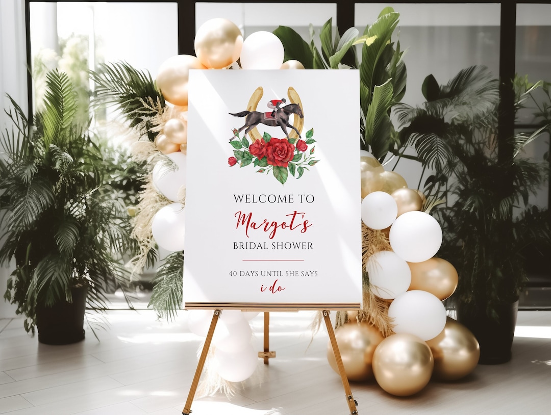 Kentucky Derby Welcome Sign Template Derby Bridal Shower Sign Instant ...