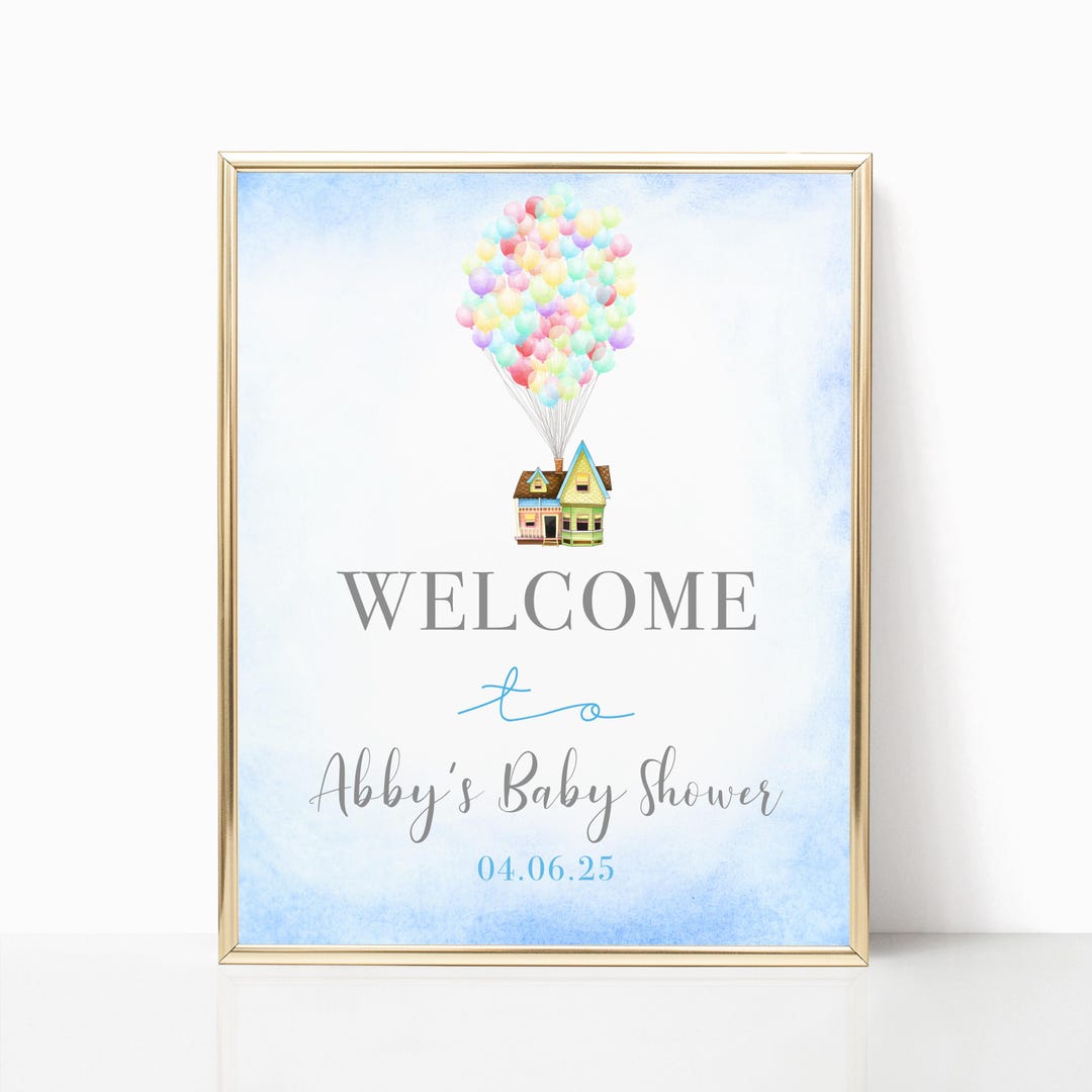 UP Theme Welcome Sign, UP Baby Shower Sign, up Movie Party Welcome Sign ...