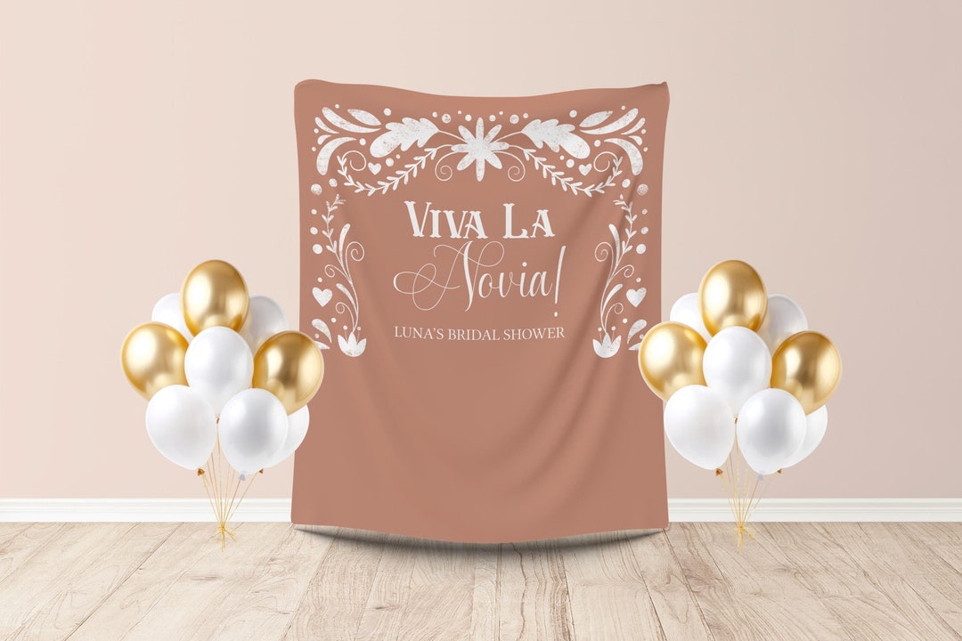 Viva La Novia Bridal Shower Backdrop Mexican Talavera Wedding Paper ...