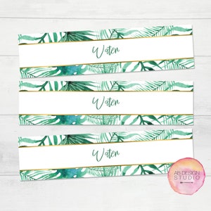 Tropical Water Bottle Labels - Water Bottle Labels - Hawaiian Water ...