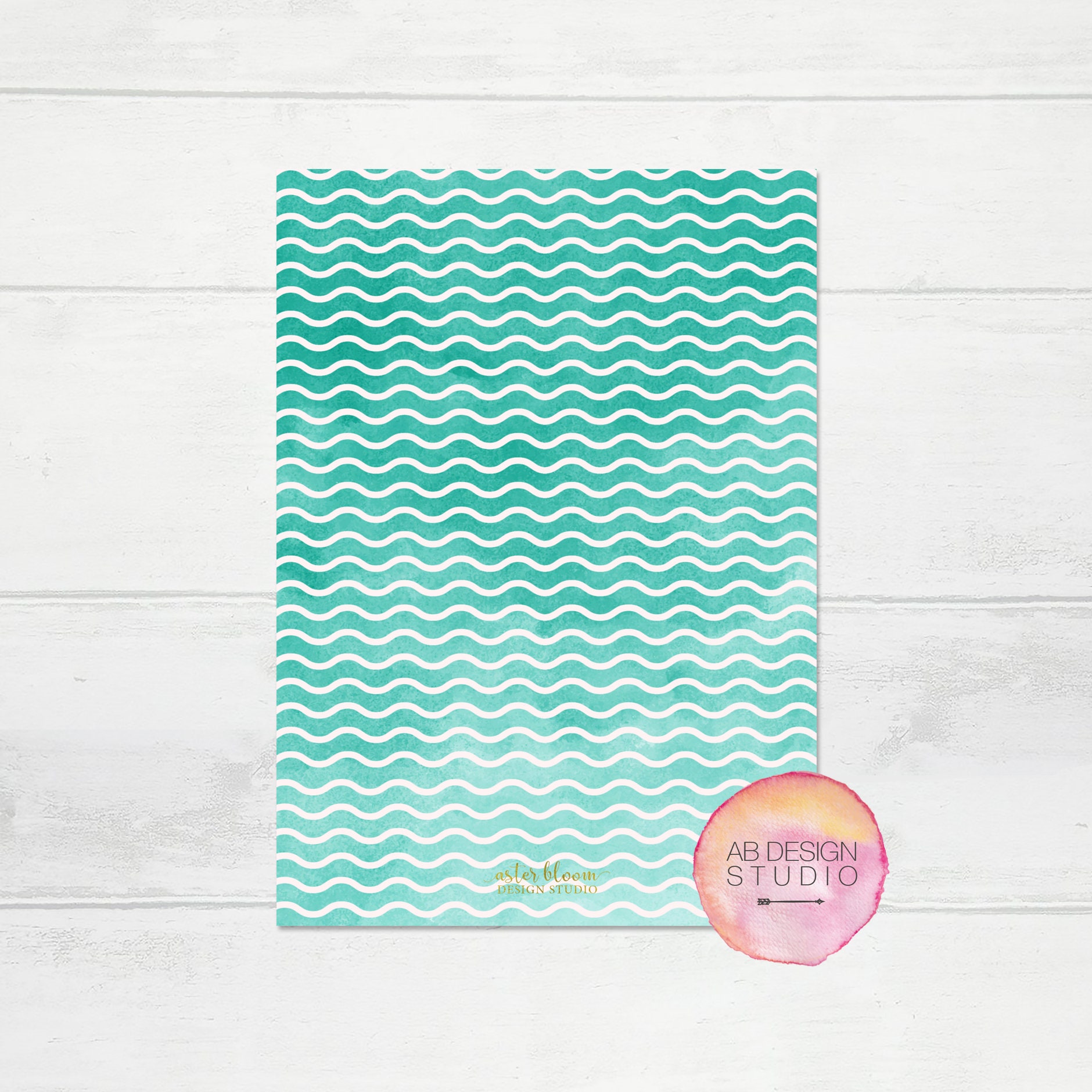 Tiffany Blue Ombre Chevron Background