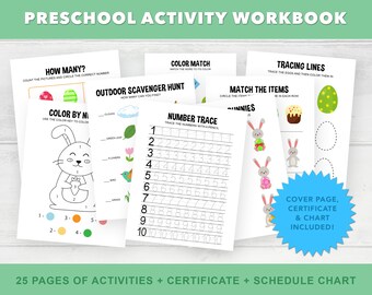 Pre-k Worksheets Preschool Workbook Toddler Worksheets | Etsy