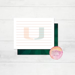 UM Thank You Card - University of Miami Card - Canes A2 Thank You Card ...