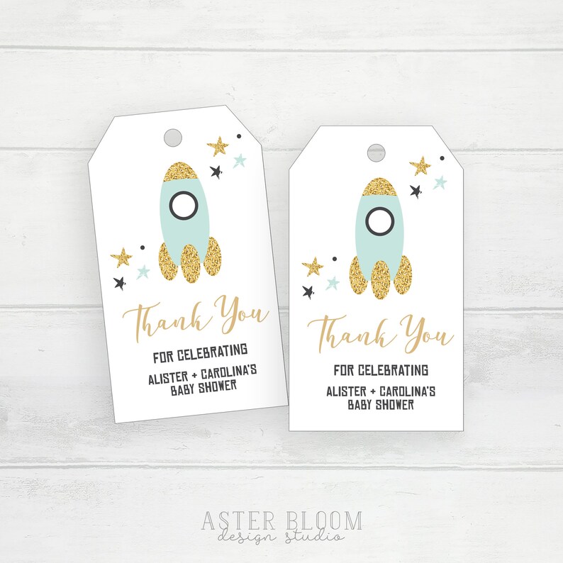 Space Baby Shower Favor Tags Rocket Gift Tags Spaceship - Etsy
