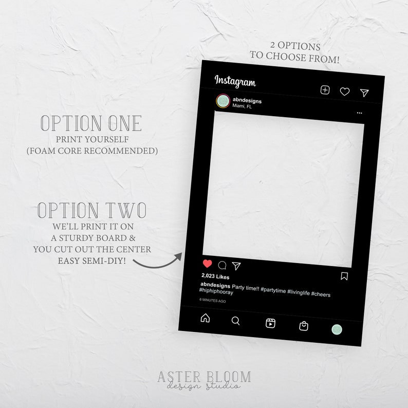 Instagram Frame Dark Mode, Social Media Prop, Photo Booth Frame, Black ...