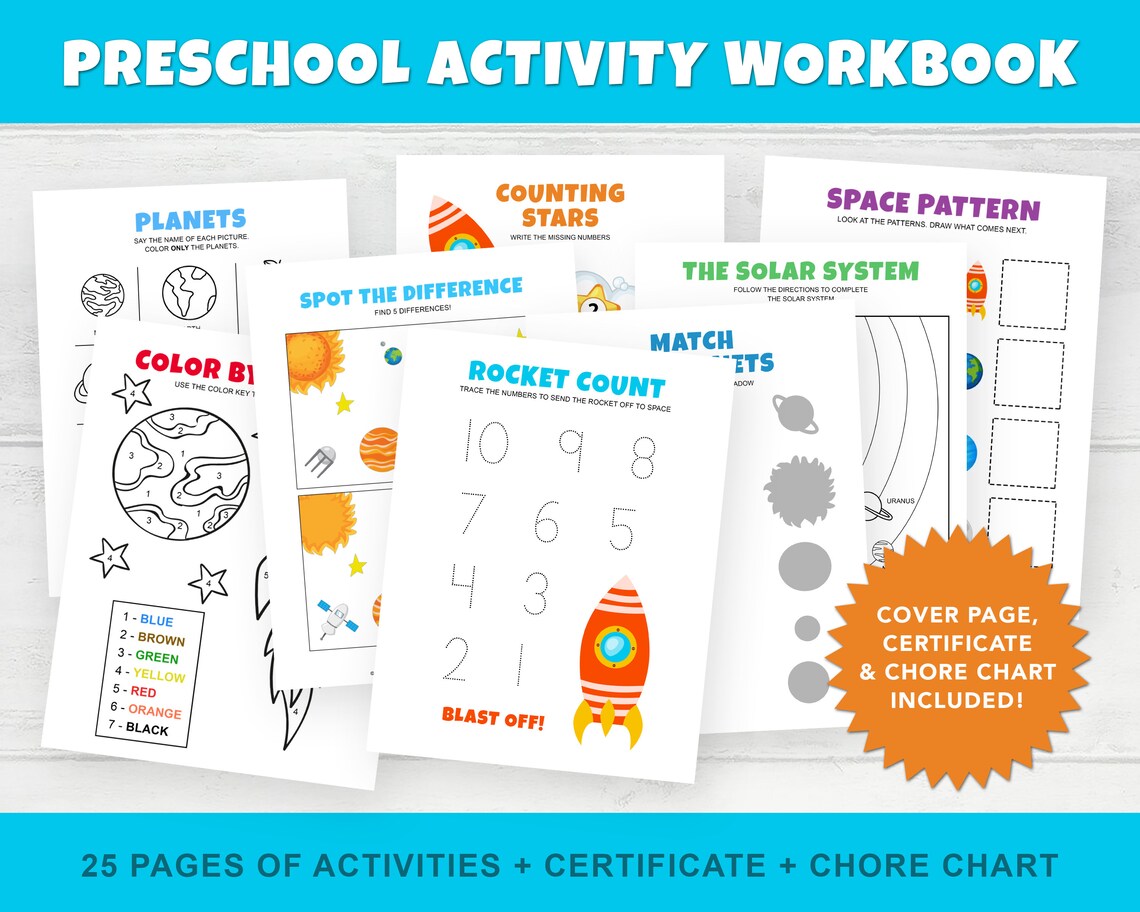 Pre-k Worksheets Preschool Workbook Toddler Worksheets - Etsy