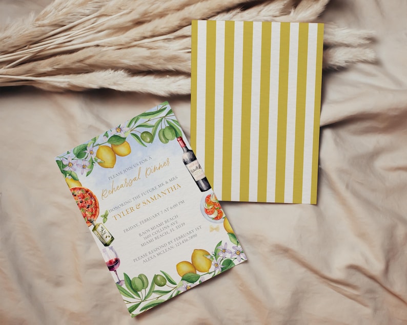 Italian Rehearsal Dinner Invitation Italy Theme Engagement Invite ...